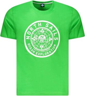 North Sails Gr&uuml;nes Baumwoll Herren T-Shirt - - Tops - Herren - Gr&uuml;n - S