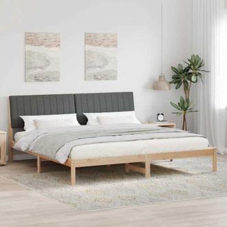 vidaXL Bettrahmen mit Kopfteil Braun 200 x 200 cm Massives Kiefernholz vidaXL