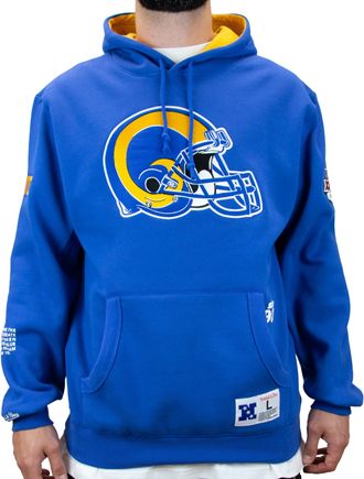 Mitchell & Ness NFL Team Origins Fleece Kapuzenpullover - Los Angeles Rams, Größe L, Herren, Frauen, Kinder, Unisex, Frühling, Sommer, Herbst, Winter