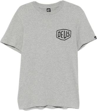 Deus Homme, Tops, Gris, Taille: M Maglietta girocollo logo manica corta