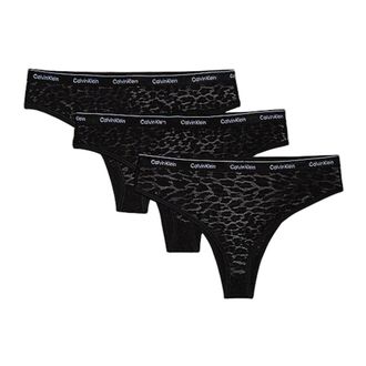 Calvin Klein Femme, Sous-v&ecirc;tements, Noir, Taille: 42 FR 3 Pack Culottes Br&eacute;siliennes en Dentelle