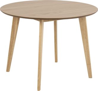 AC Design Furniture Roxanne Runder Esstisch für 4 Personen in Eichenoptik, Ø: 105 x H: 76 cm, Küchentisch mit Eichenfurnier und Beinen in Eichenoptik Gebeizt, Moderner Re