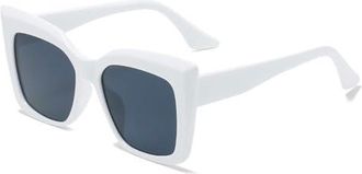 Generic Lunettes De Soleil &Agrave; Monture Large For Hommes Et Femmes, Id&eacute;ales For La Conduite Les Trajets Quotidiens(White)