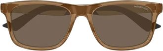 Montblanc lunettes de soleil &agrave; monture carr&eacute;e - Marron