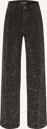 Miss Goodlife Miss Goodlife Wide Leg Jeans Mit Schmucksteinen schwarz