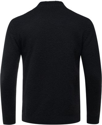 AlltheMen Strickpullover Herren Grobstrick Pullover Troyer mit Rei&szlig;verschluss Winterpullover