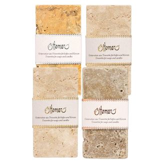 Ottoman 4er Set Travertin Seifenablage länglich