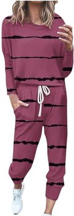 Generic Ensemble de v&ecirc;tements de sport pour femme - Ensemble mignon &agrave; manches longues - Tenue d&eacute;contract&eacute;e 2 pi&egrave;ces - Tenue dautomne avec poches - Tenue de d&eacute;