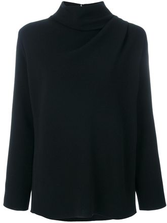 Alberto Biani Sweatshirt mit Stehkragen - Schwarz