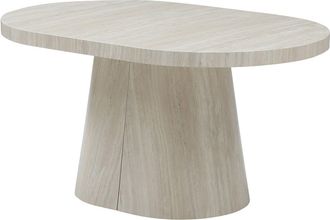 Vente-Unique Ausziehbarer Esstisch f&uuml;r 6 bis +12 Personen aus MDF - Beige Travertin-Effekt - CLOEVA