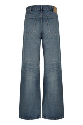Celine Womens Mid-Rise Flared Denim Jeans Cotton