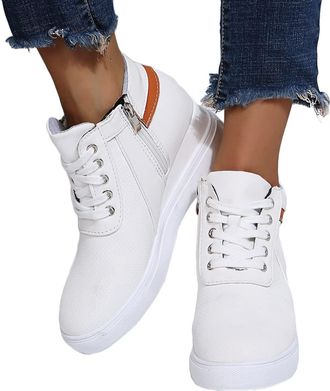 Onsoyours Damen Laufschuhe Lace-up Casual Sneakers Versteckte Keilabsatz Plateau Freizeitschuhe Turnschuhe Rei&szlig;verschluss Sportschuhe Outdoor Jogging Walkingsch