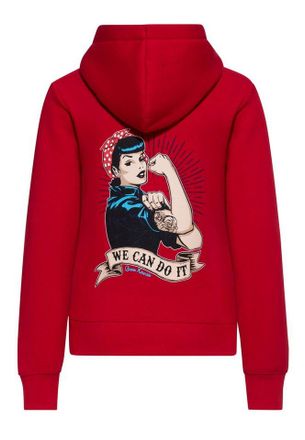 Queen Kerosin Kapuzenpullover We Can Do it mit plakativem R&uuml;ckenprint