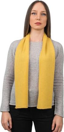DALLE PIANE CASHMERE Mini Écharpe 100% cachemire - Made in Italy - Femme/Homme, Couleur: Jaune, Taille unique