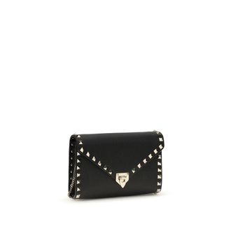 Valentino Garavani Womens Black Calf Leather Bos Taurus Wallet