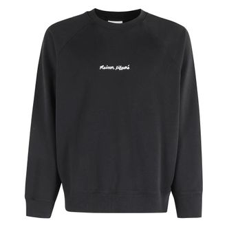 Maison Kitsun&eacute; Line Handwriting Oversize Sweatshirt - - Sweatshirts & Hoodies - Herren - Schwarzk - S