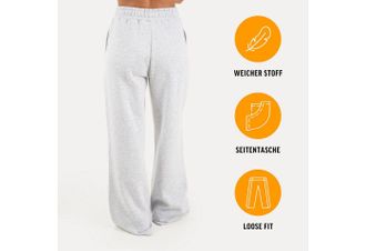 Smilodox Jogginghose Zadie Sweatpants Damen, Loose Fit, Wide Leg, f&uuml;r Gym & Freizeit aus Baumwolle, Slip-On, weich, elastisch, Komfort