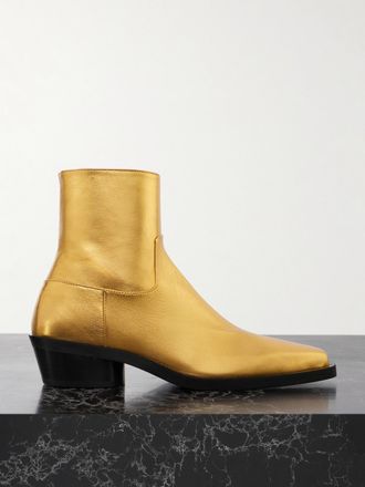 Proenza Schouler Bronco Ankle Boots Aus Metallic-leder - Gold
