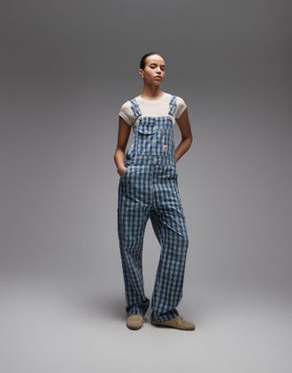 Levi's Salopette de travail ample en jean &agrave; carreaux - Bleu