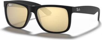 Ray-Ban Justin Wayfarer Lunettes de Soleil - Noir (Rubber Black/Golden Glass) - 54 mm