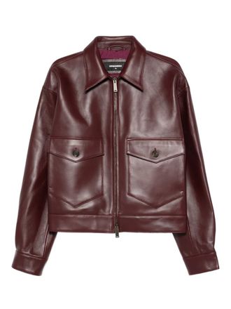 Dsquared2 veste en cuir à poches - Rouge