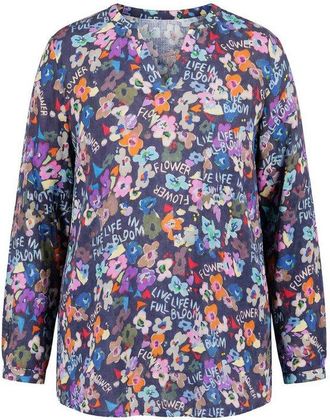 Angel Of Style Longbluse Bluse A-Linie Struktur Bl&uuml;mchen-Muster Langarm