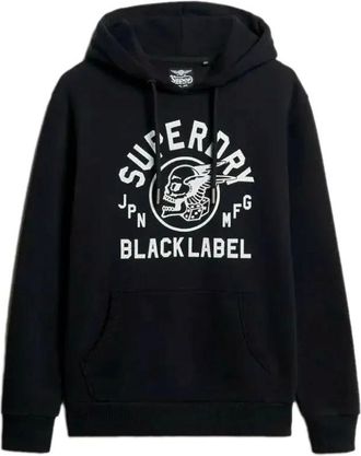 Superdry Homme, Sweatshirts et sweats &agrave; capuche, Noir, Taille: M Black Label Sweat &agrave; capuche