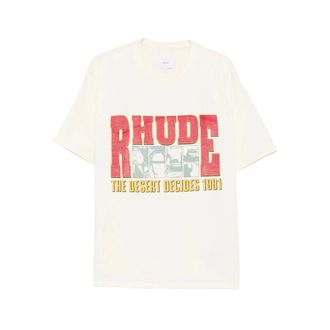 Rhude T-shirt The Desert Decides - Homme - Tops - Blanc - Taille: S