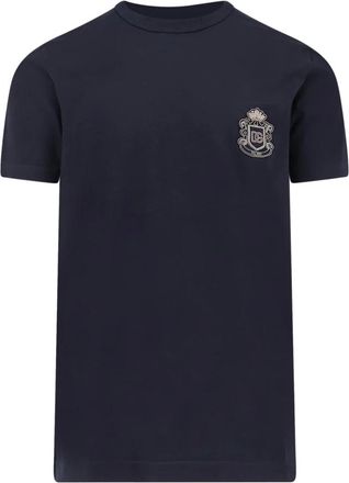 Dolce & Gabbana Homme, Tops, Bleu, Taille: S T-shirt avec &eacute;cusson h&eacute;raldique