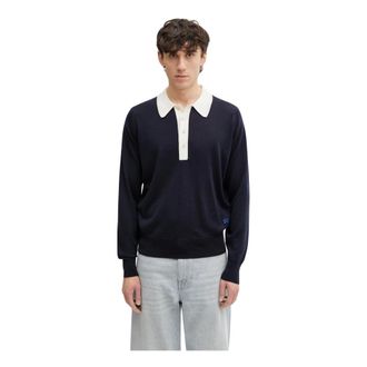 Wales Bonner Wales Bonner - Henry Manches Longues - Homme - Pulls - Bleu - Taille: L