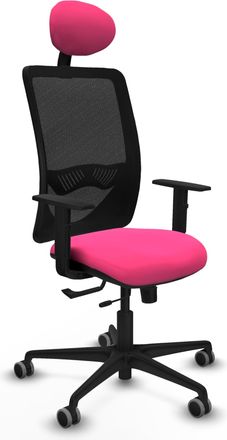 Piqueras y Crespo Schreibtischstuhl mit Rollen in Rosa Zulema mit 1D-Armen, h&ouml;henverstellbarer Lendenwirbelst&uuml;tze und festem Kopfteil, ausgestattet mit Syncro/Traslack 
