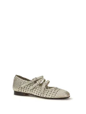 Carel Womens Ariana Ballerinas Platinum Calf Leather Bos Taurus Flat Shoes