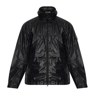 Stone Island Jacke mit verdeckbarer Kapuze - - Jackets - Herren - Schwarzk - L