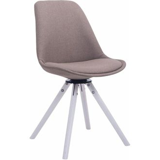 Clp Besucherstuhl Troyes Drehbar Stoff Rund taupe weiß