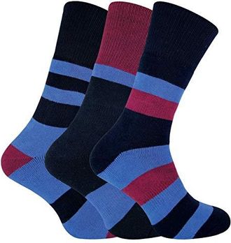 Sock Snob PENINSULA - 3 Paires Homme Anti Ampoules Chaussettes avec Double Peau pour Randonnée (40-45 EU, Noir/Bleu)