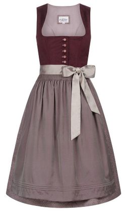 N&uuml;bler Trachtenkleid Midi Dirndl Gitte in Pflaume von N&uuml;bler