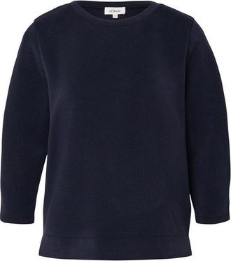 s.Oliver 3/4 Arm-Pullover Sweatshirt Sweatshirt aus Scuba mit 3/4-Arm
