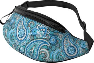 Generic Bauchtasche Verstellbarer Umh&auml;ngetaschen Traditionelle Pai-Sley-Kunst Mit Rei&szlig;verschluss G&uuml;rteltasche F&uuml;r Wandern Outdoor Sport 14X35Cm