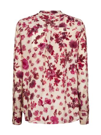 Isabel Marant Womens Pink Printed Stretch Silk Blouse Shirt