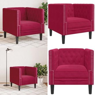 vidaXL Chesterfield-Sessel Weinrot Samt - Vidaxl