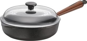 Skeppshult Skeppshult-poêle Bratpfanne/Schmorpfanne & Griff aus Holz mit Deckel 25 cm