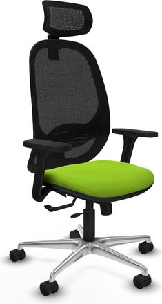 Piqueras y Crespo Cilanco Sicherheitsstuhl mit 3D-Armen, h&ouml;henverstellbarer Lendenwirbelst&uuml;tze und h&ouml;henverstellbarem Kopfteil, Schwarz / Pistazie