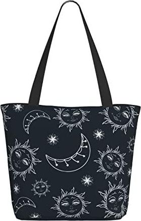 AOOEDM Sac shopping pour femme lune et soleil 33 x 28 x 19 cm. Le cadeau parfait pour la Saint-Valentin. Cest de la Saint-Valentin pour maman, fille, &eacute;pouse,