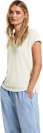 Street One Damen A323518 Strick-Look Poloshirt, Off White, 42