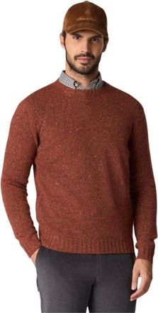 Brooks Brothers Homme, Pulls, Rouge, Taille: 3XL Pull Ras du Cou en Laine Mouchet&eacute;e