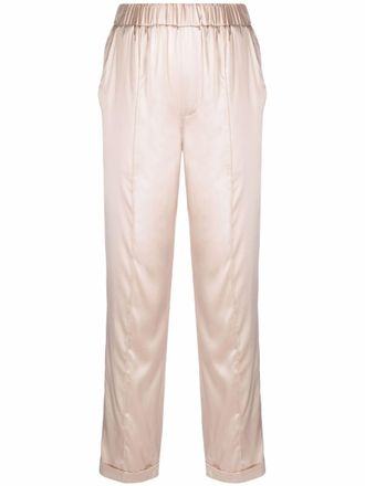 Max & Moi pantalon en soie &agrave; taille &eacute;lastiqu&eacute;e - Tons neutres