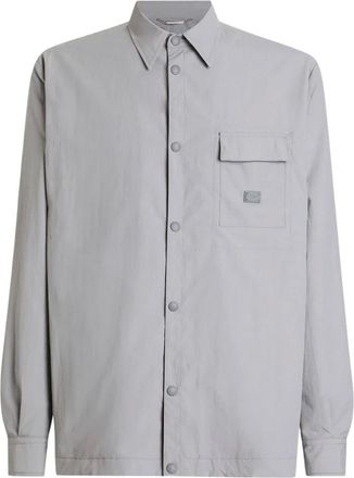 Dolce & Gabbana Homme, Chemises, Gris, Taille: L Veste chemise en tissu technique