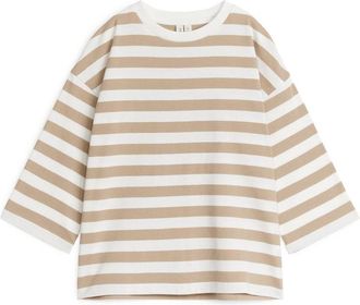 Arket Oversize-T-Shirt Mit Langen Ärmeln -Beige