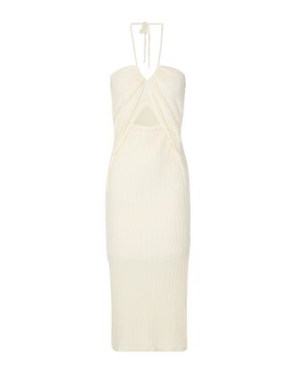 8 by YOOX ORGANIC COTTON OPEN KNIT HALTERNECK DRESS