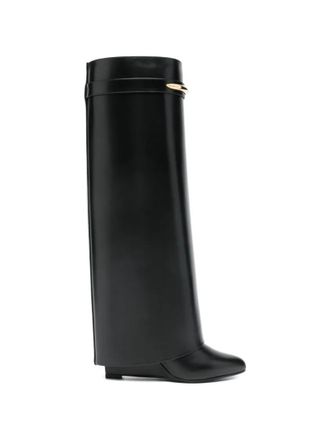 Givenchy Stiefel - Pointed Toe Boots With Elegant Wedge Heel And Gold - Gr. 36 (EU) - in Schwarz - f&uuml;r Damen